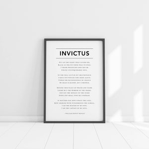Invictus Poem,william Ernest Henley,inspirational Print,poster,home ...