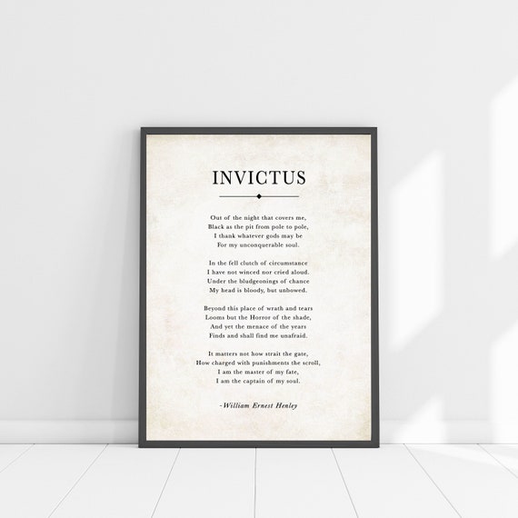 Poema Invictus Para Imprimir Invictus, Un Poema De William Ernest