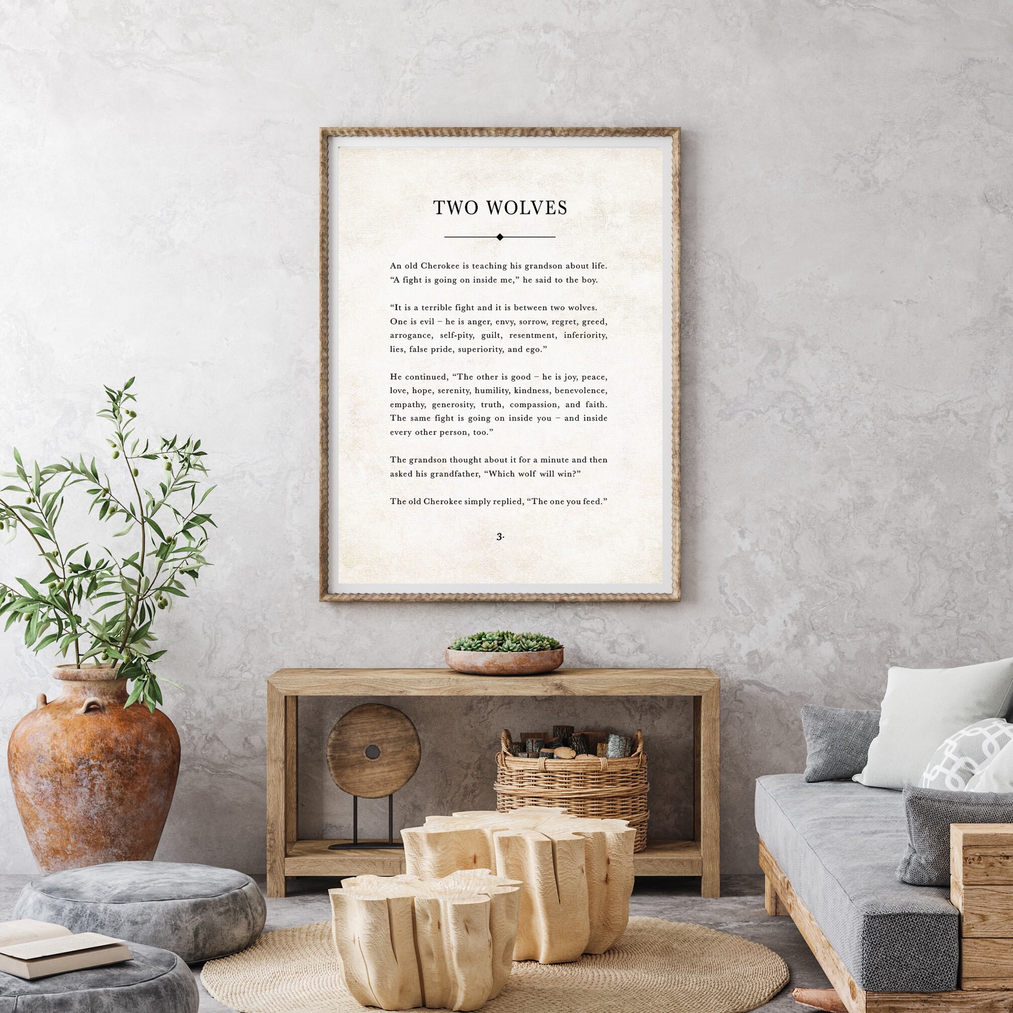 The Tale of Two Wolves Print Wall Art Book Page Print Poem - Etsy Canada