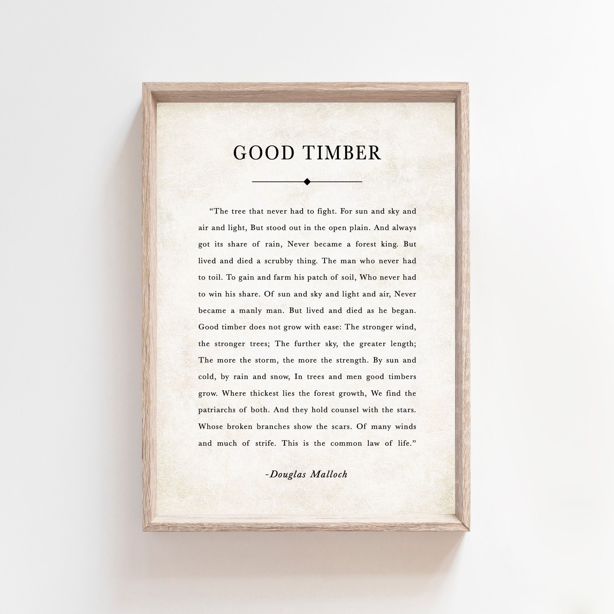 Good Timber Poem LDS Gift Thomas S Monson Mormon Quote - Etsy