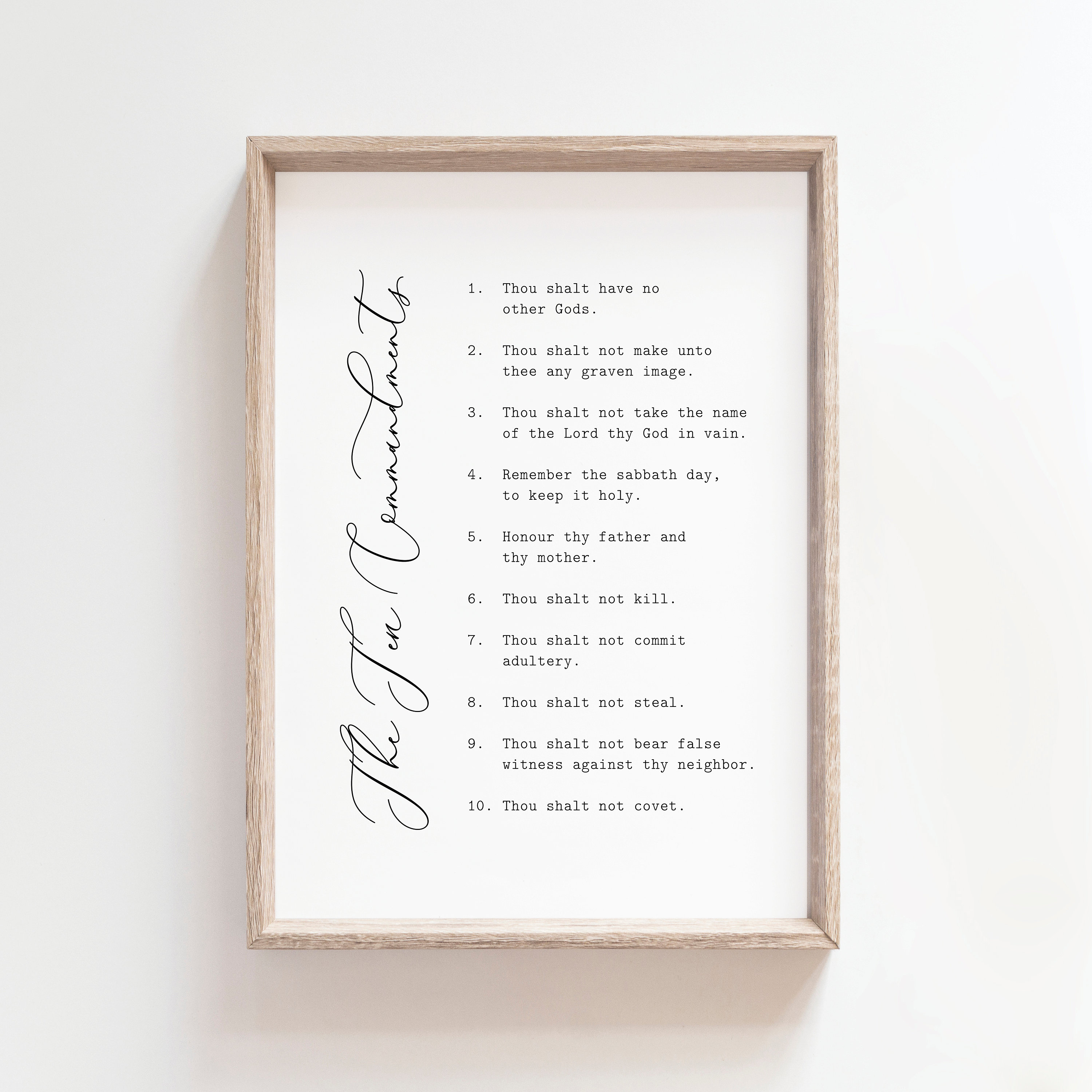 The Ten Commandments the 10 Commandments Printable Hand | Etsy