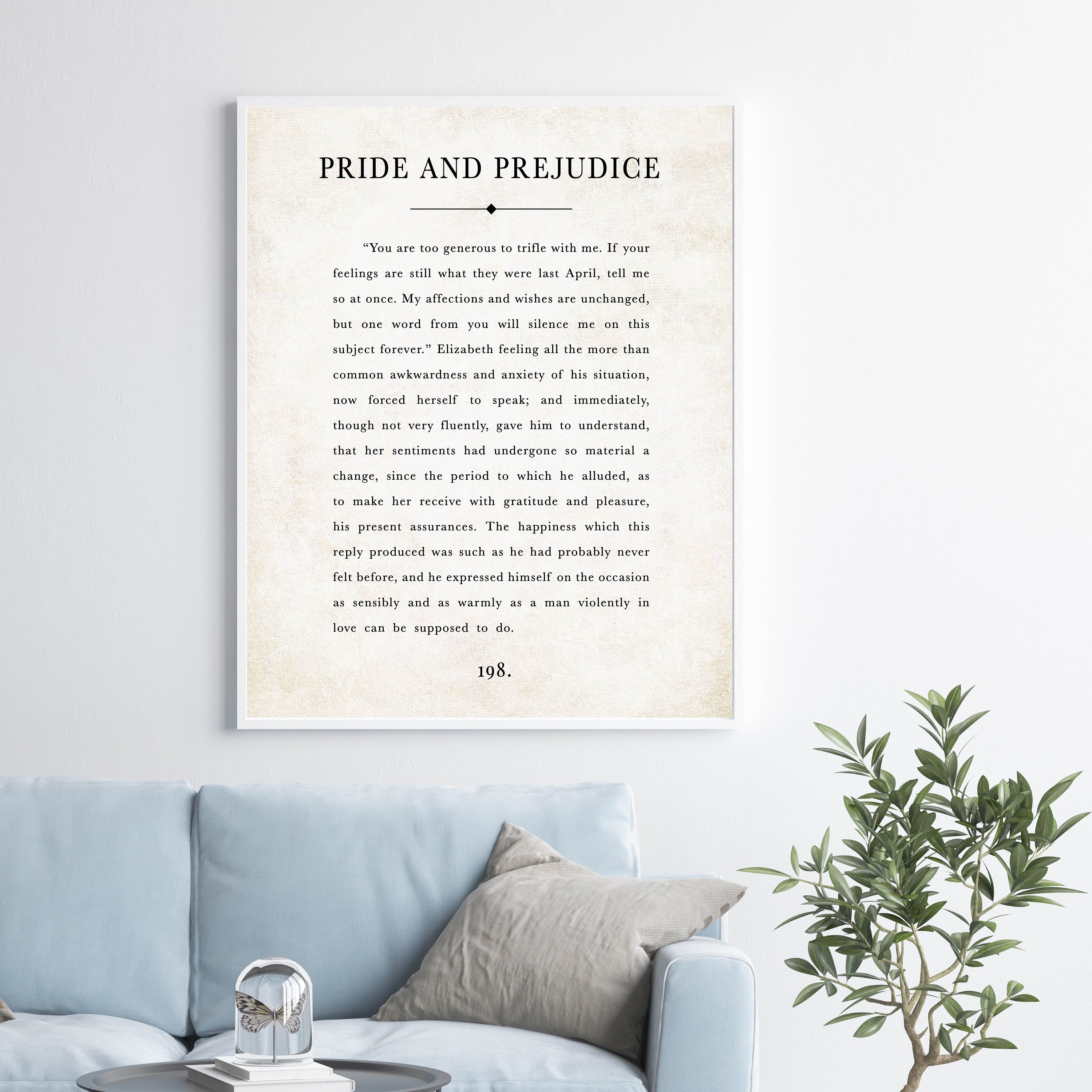 Pride and Prejudice Gift First Page of First Chapter Jane | Etsy