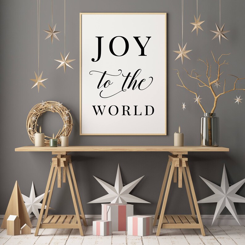 Joy to the World Holiday Printable Christian Poster Bible | Etsy