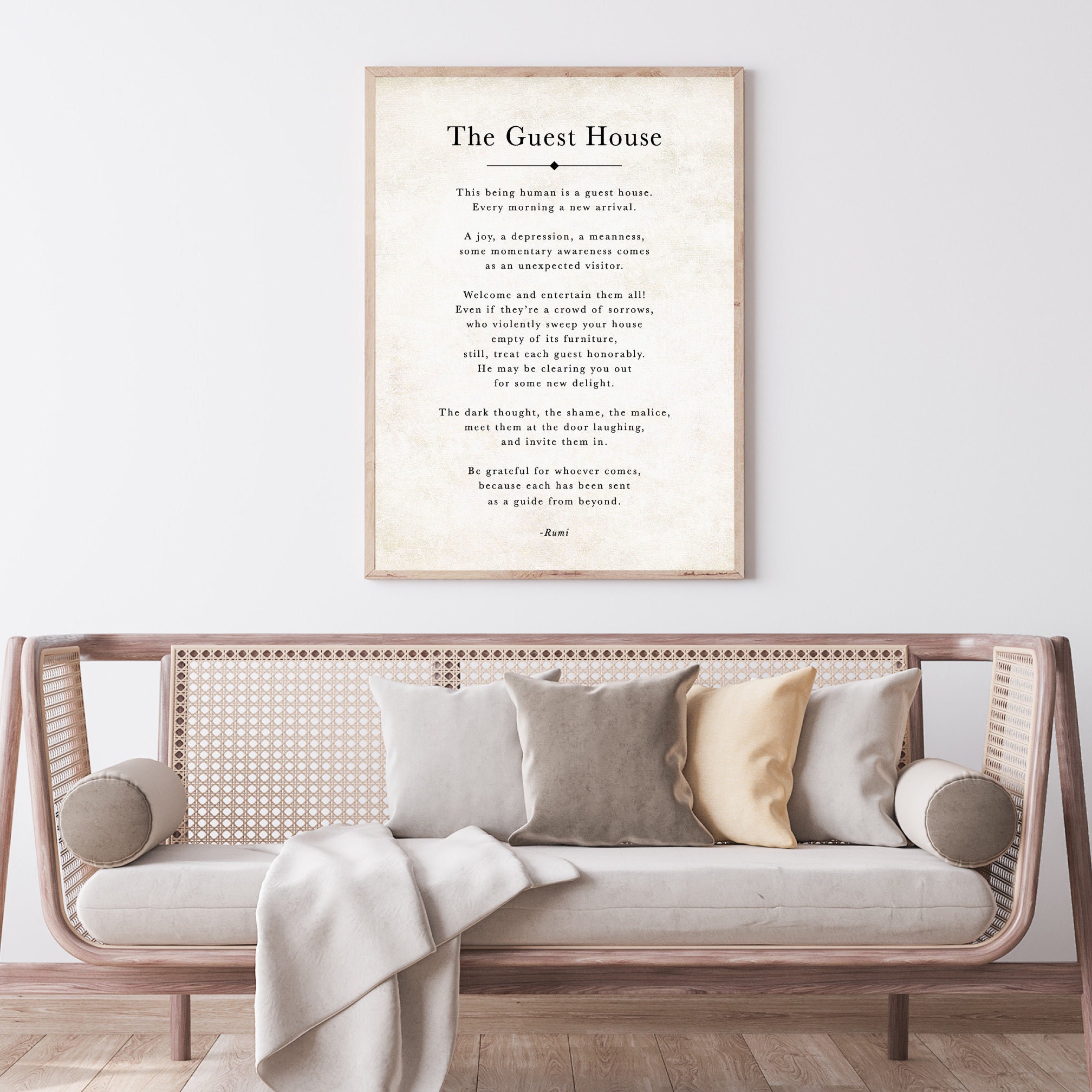 Rumi's Poem Poster Guest House Wall Art Quote Prints - Etsy