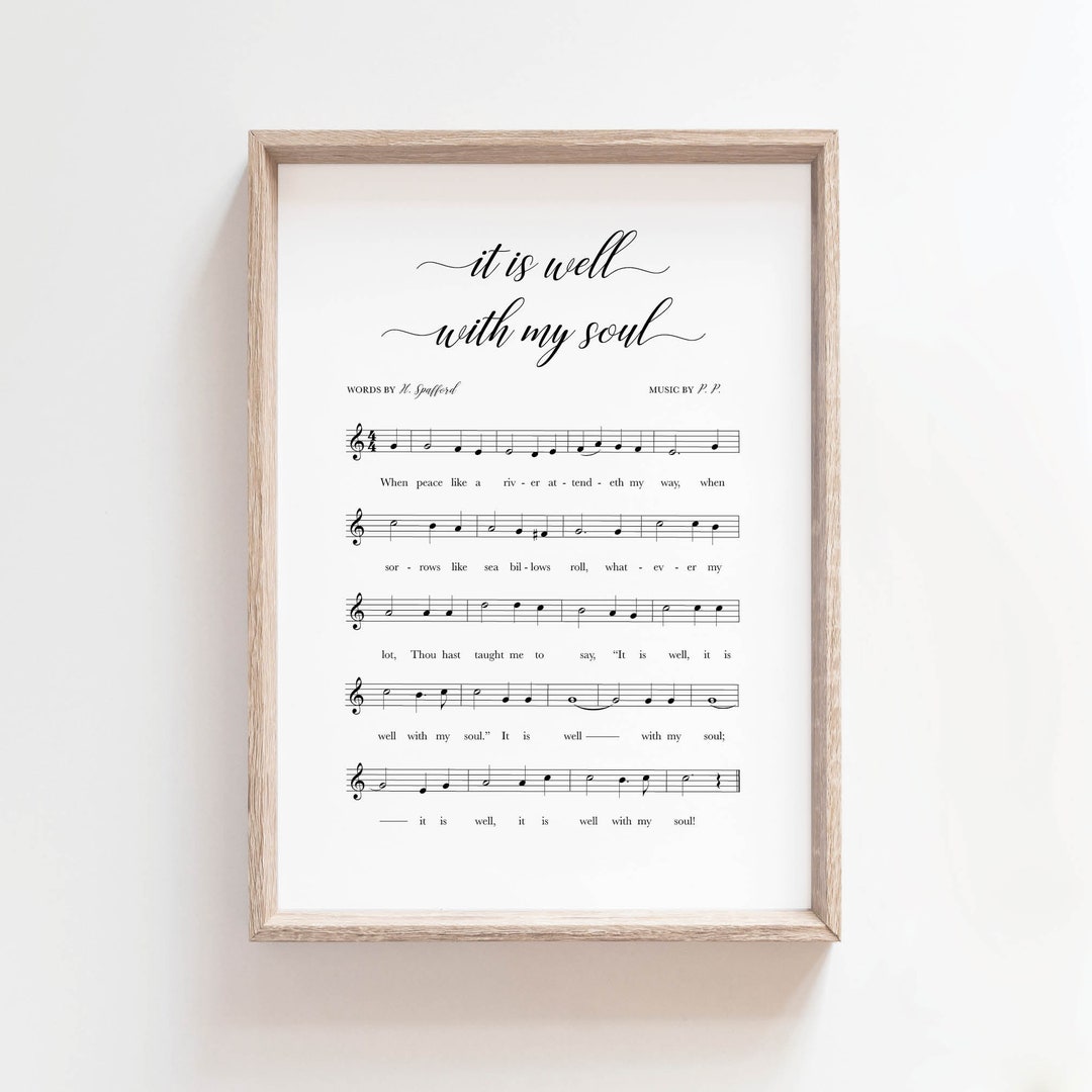 It is Well With My Soul Hymnal Print, Hymn Poster, Music Decor, Music ...