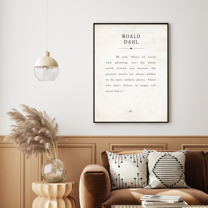 Roald Dahl Quote, Inspirational Wall Art, Vintage Book Page (printable ...