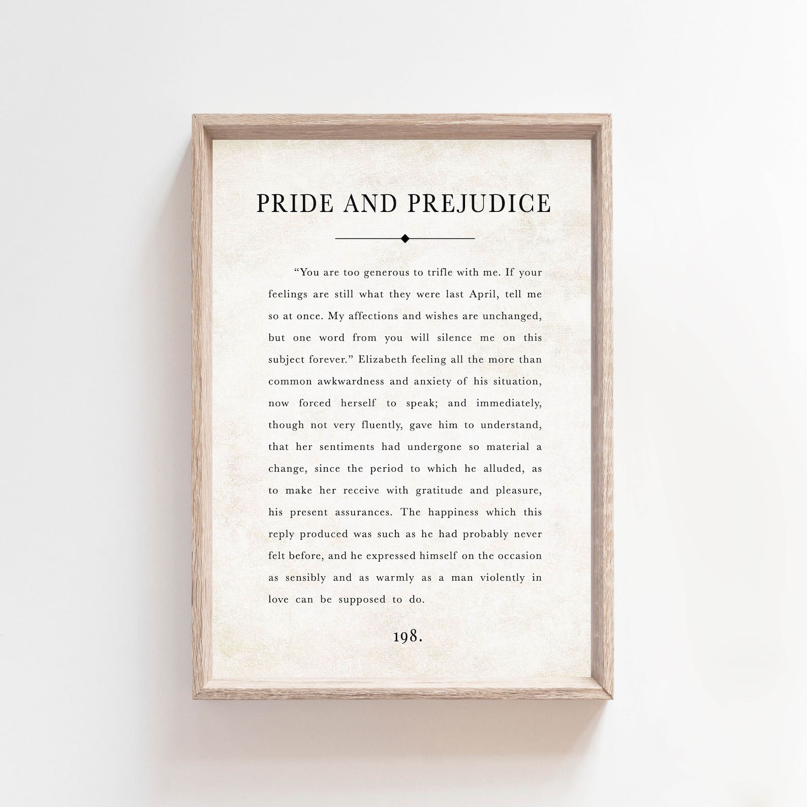 Pride and Prejudice Gift First Page of First Chapter Jane - Etsy