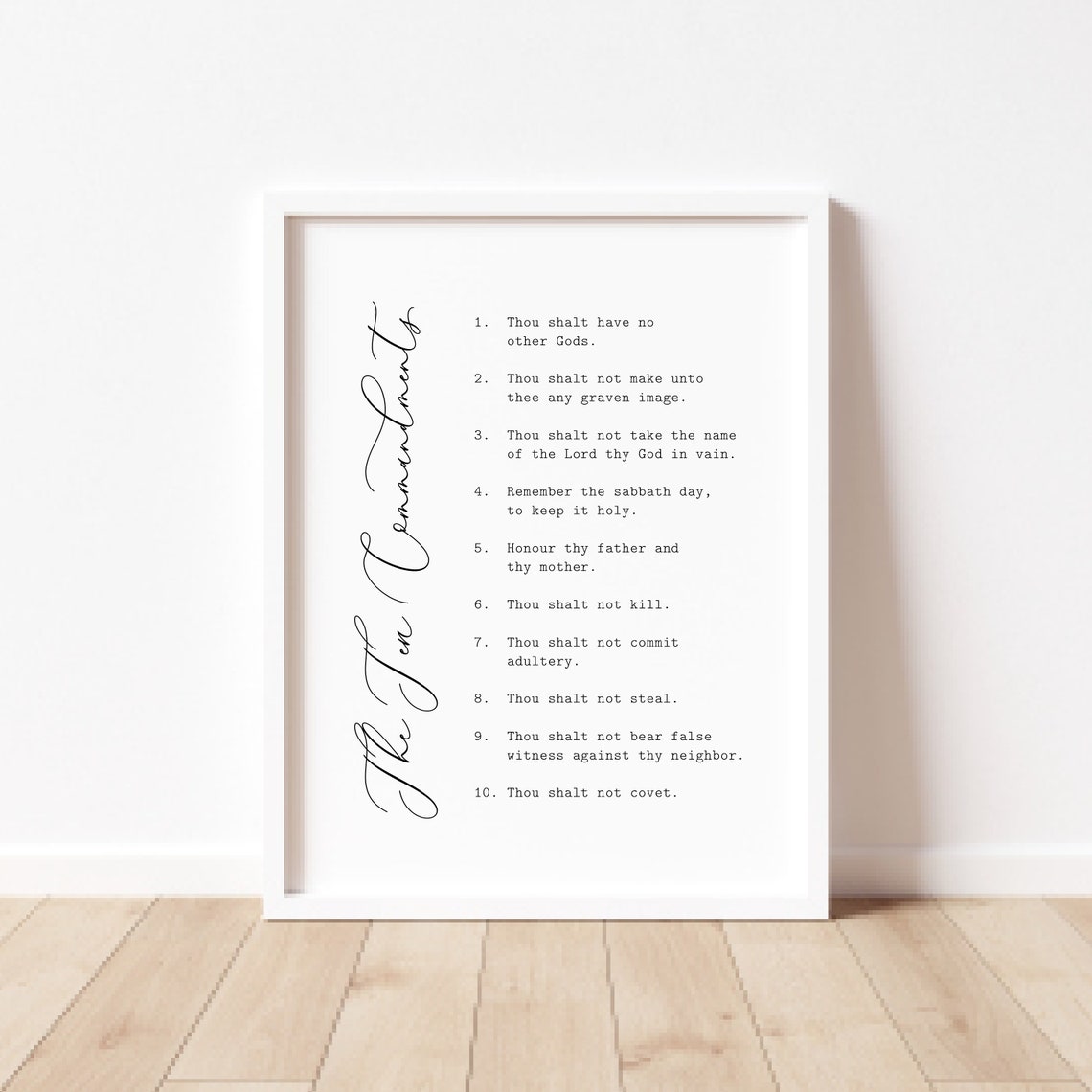 The Ten Commandments, the 10 Commandments Printable, Hand Lettered ...
