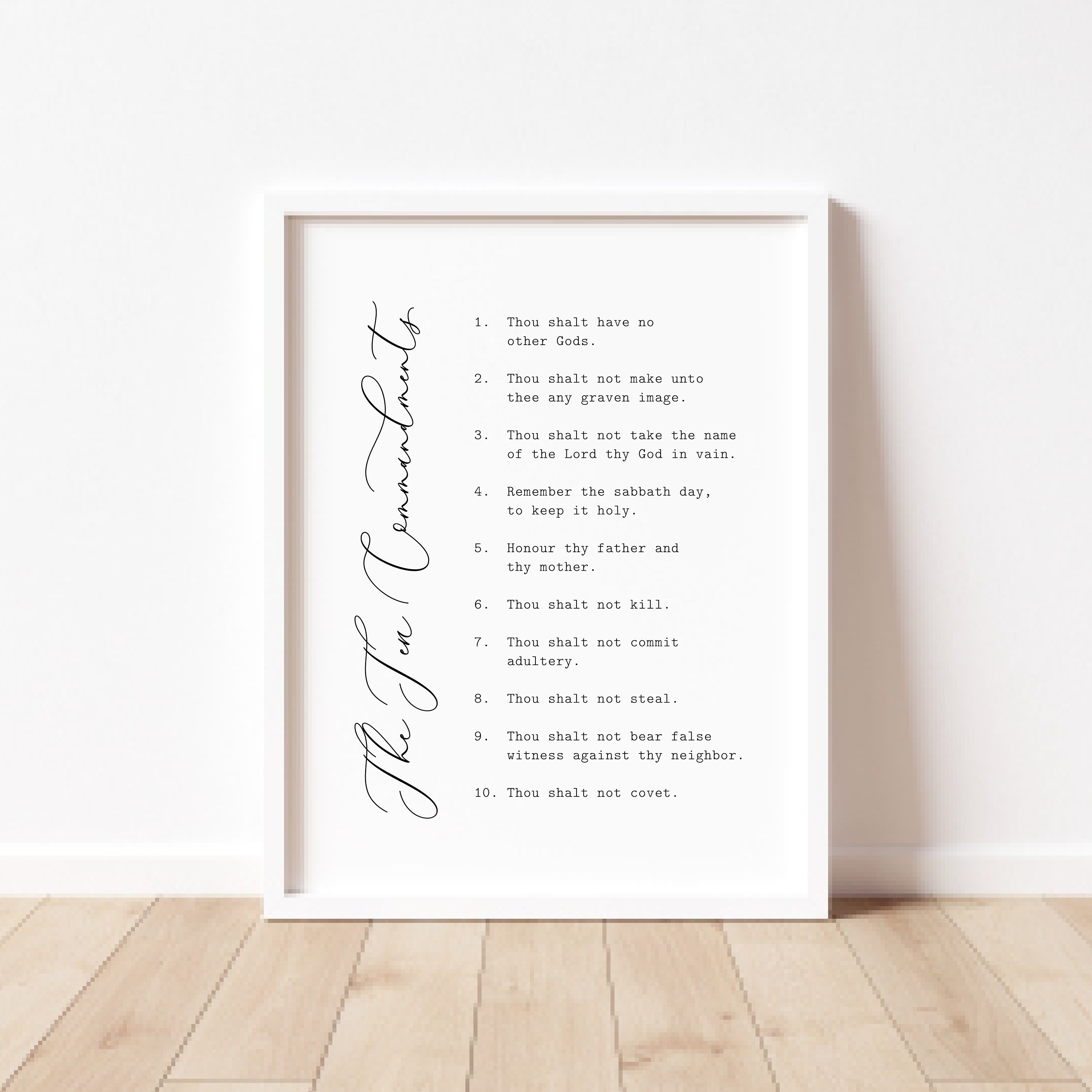 The Ten Commandments the 10 Commandments Printable Hand | Etsy