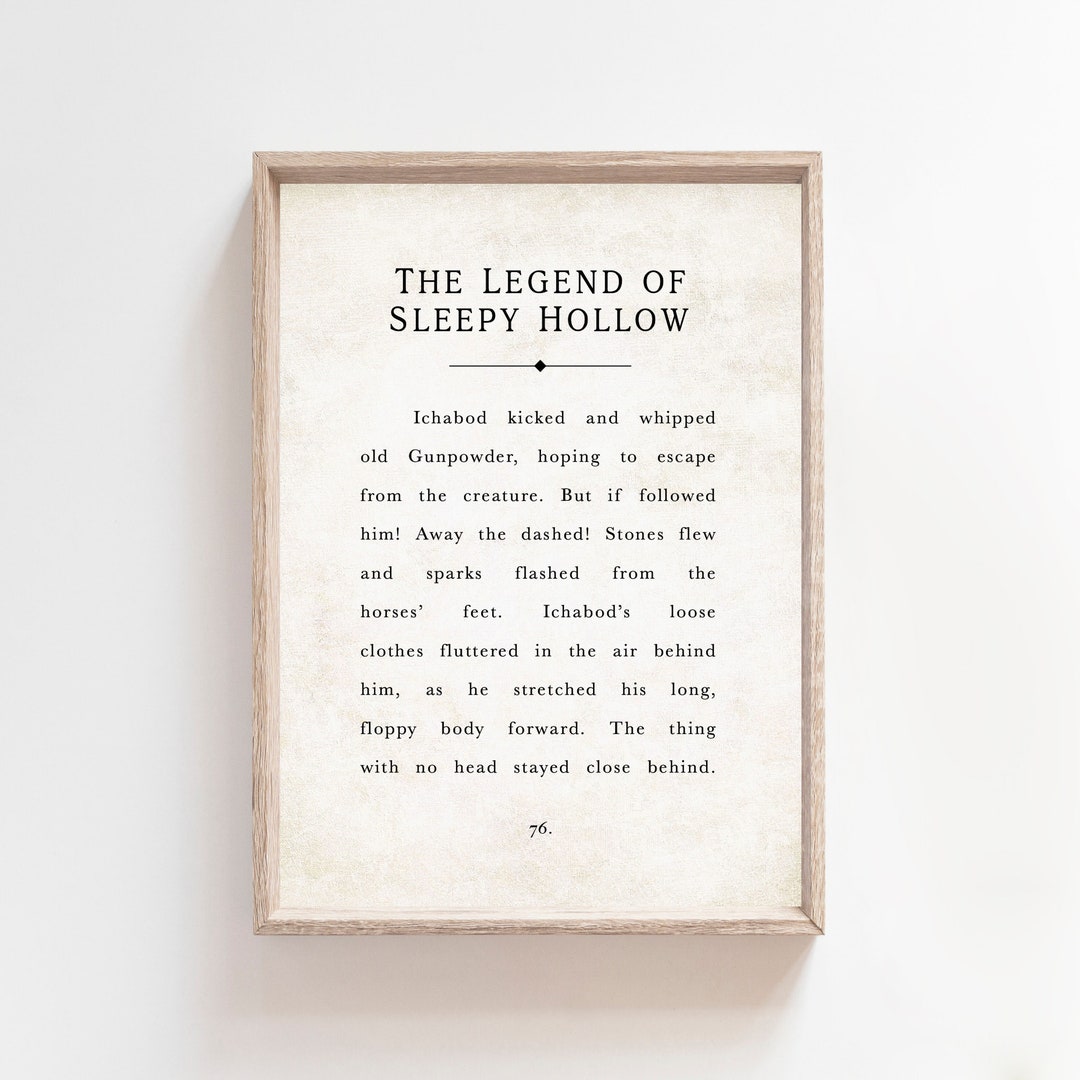 The Legend of Sleepy Hollow, Halloween Book Page Print, Printable ...