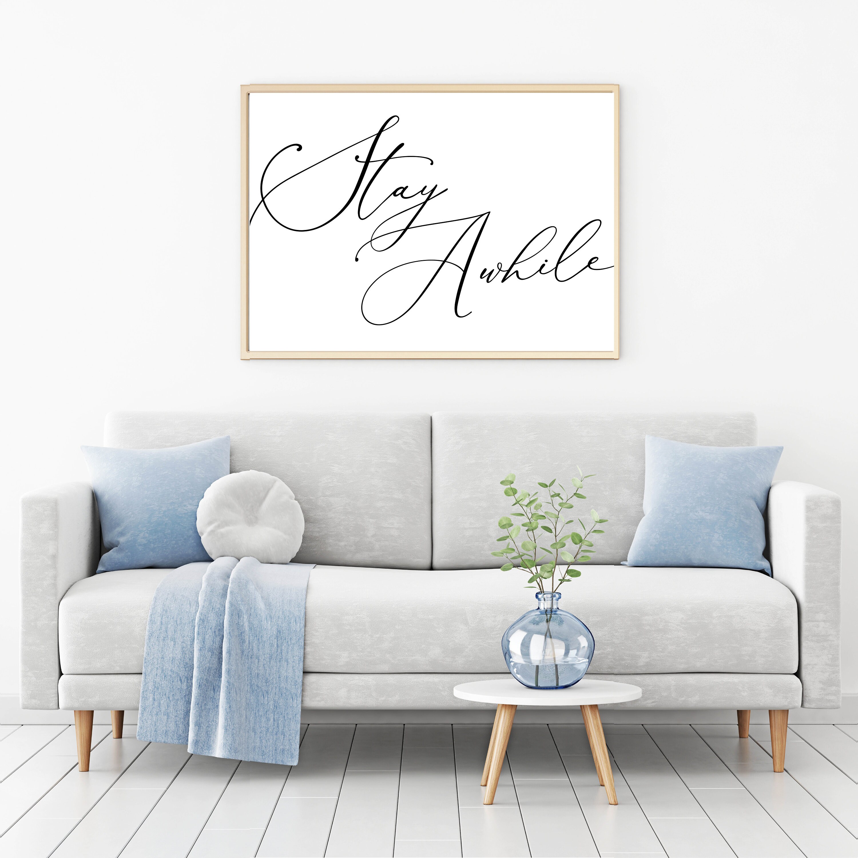 Stay Awhile Farmhouse Printable Decor Housewarming Guest | Etsy