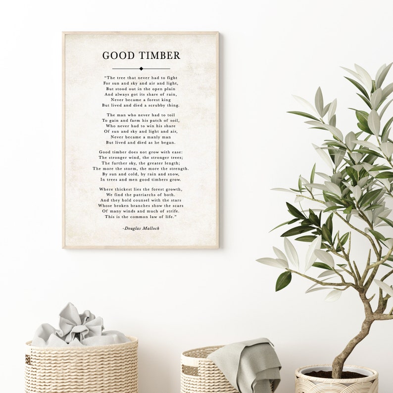 Good Timber Poem LDS Gift Thomas S Monson Mormon Quote - Etsy