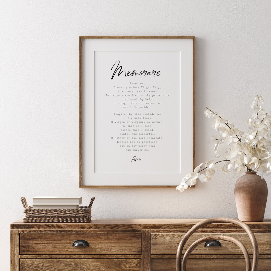 Memorare Prayer Printable, Christian Printable, Virgin Mary, Scripture ...