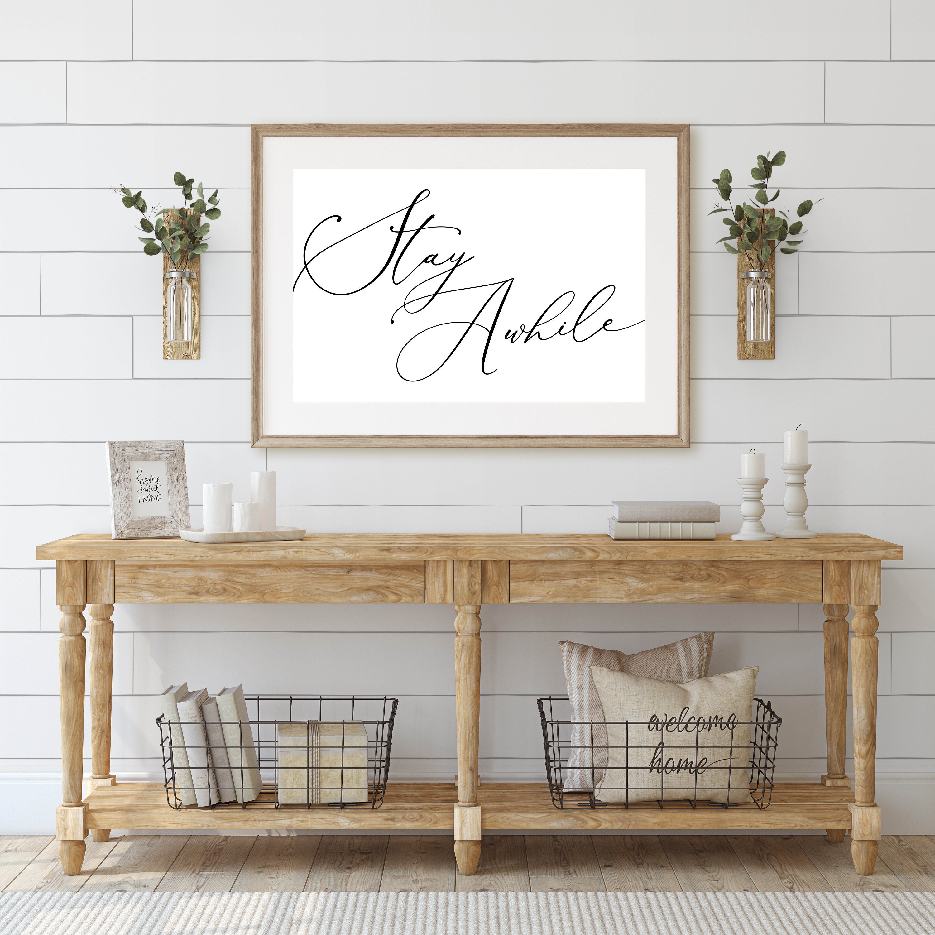 Stay Awhile Farmhouse Printable, Decor, Housewarming, Guest Room Sign ...