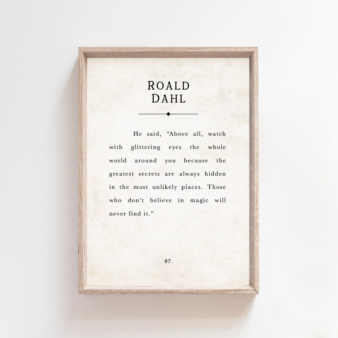 Roald Dahl Quote, Inspirational Wall Art, Vintage Book Page (printable ...
