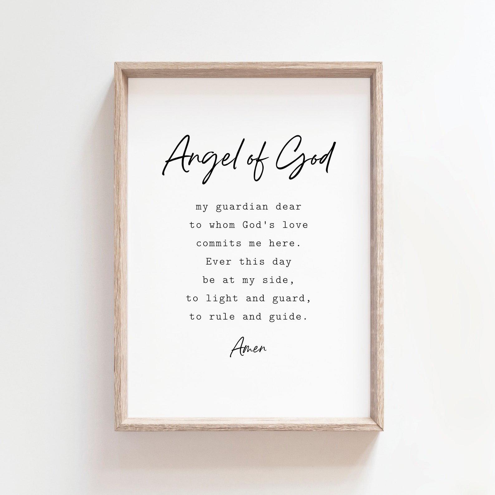 Guardian Angel Prayer Art Print Angel of God My Guardian Dear | Etsy Canada