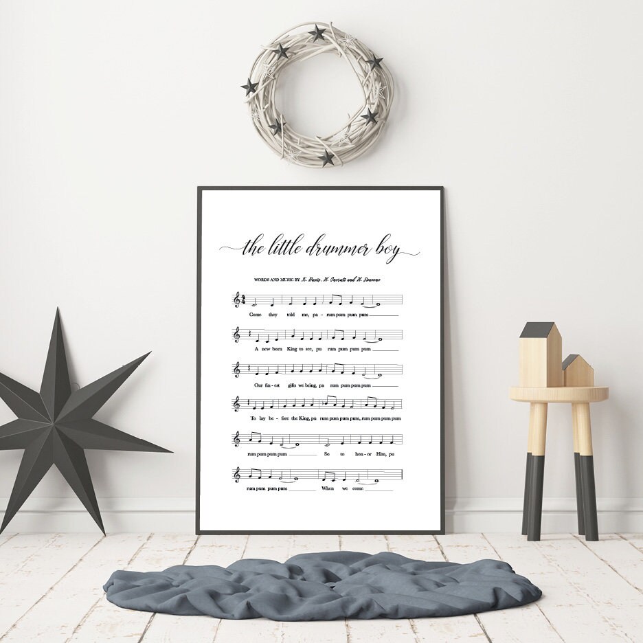 The Little Drummer Boy Printable Christmas Carol Poster | Etsy