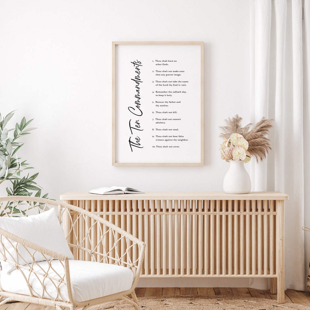 The Ten Commandments, the 10 Commandments Printable, Hand Lettered ...