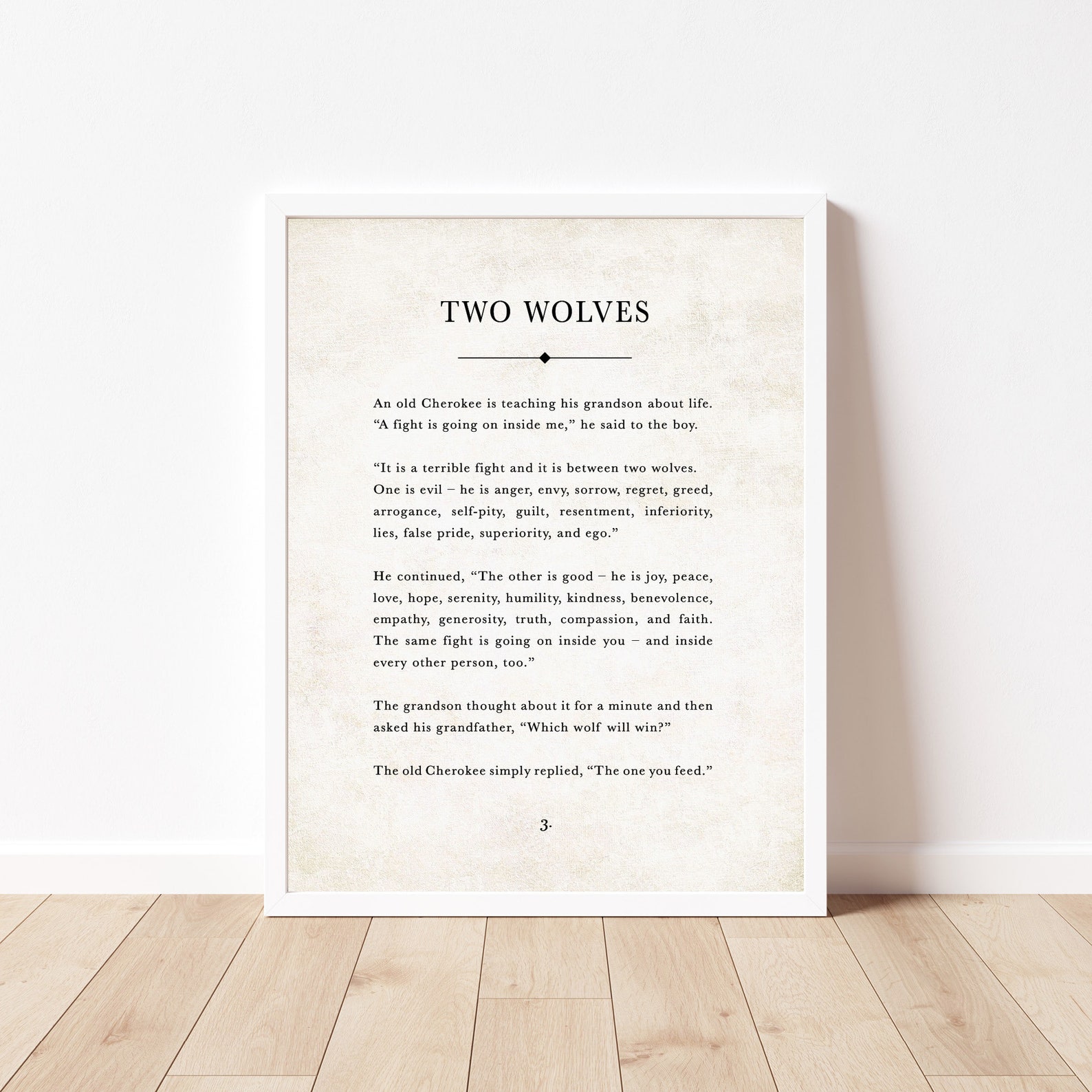 The Tale of Two Wolves Print Wall Art Book Page Print Poem - Etsy Canada