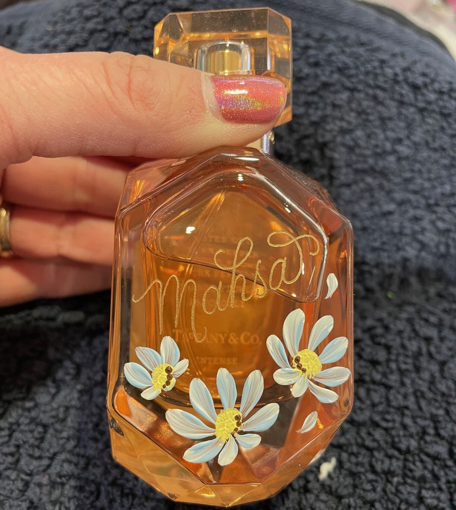 Floral Hand Painted Personalized Perfume Bottle, Bridal Gift, Groom ...