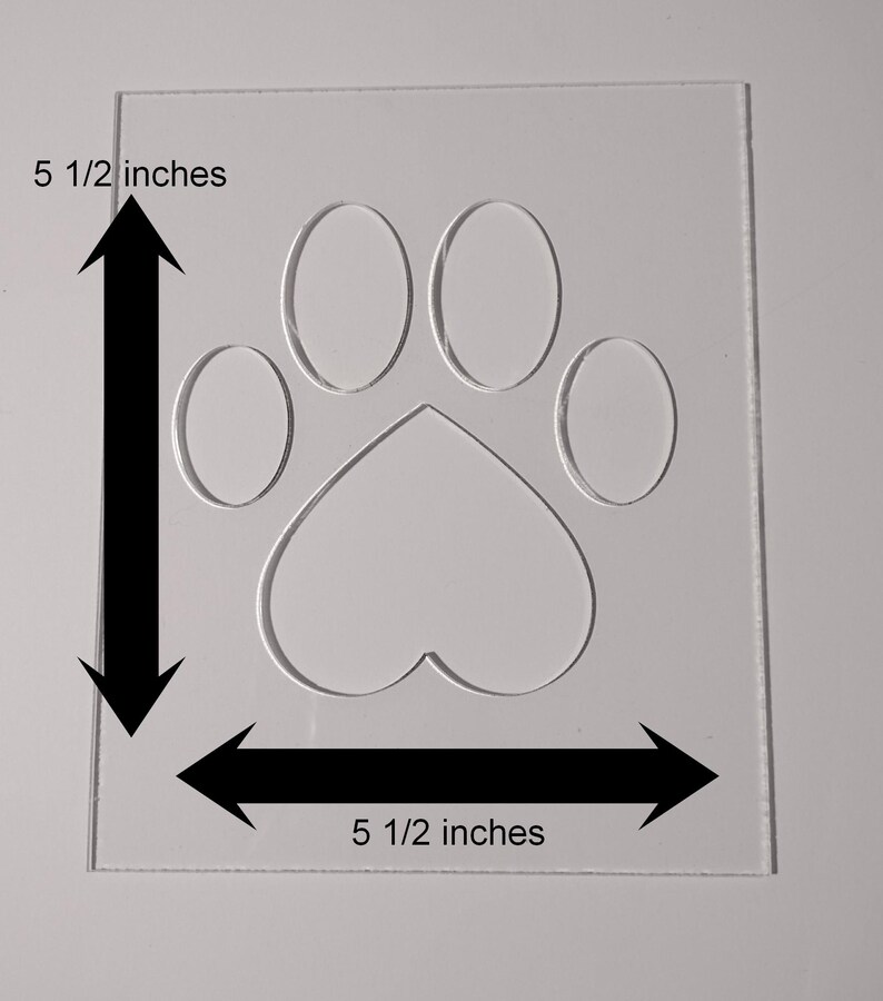 Acrylic Paw Print Router Template - Stencil or Clay Mold (large) - Etsy