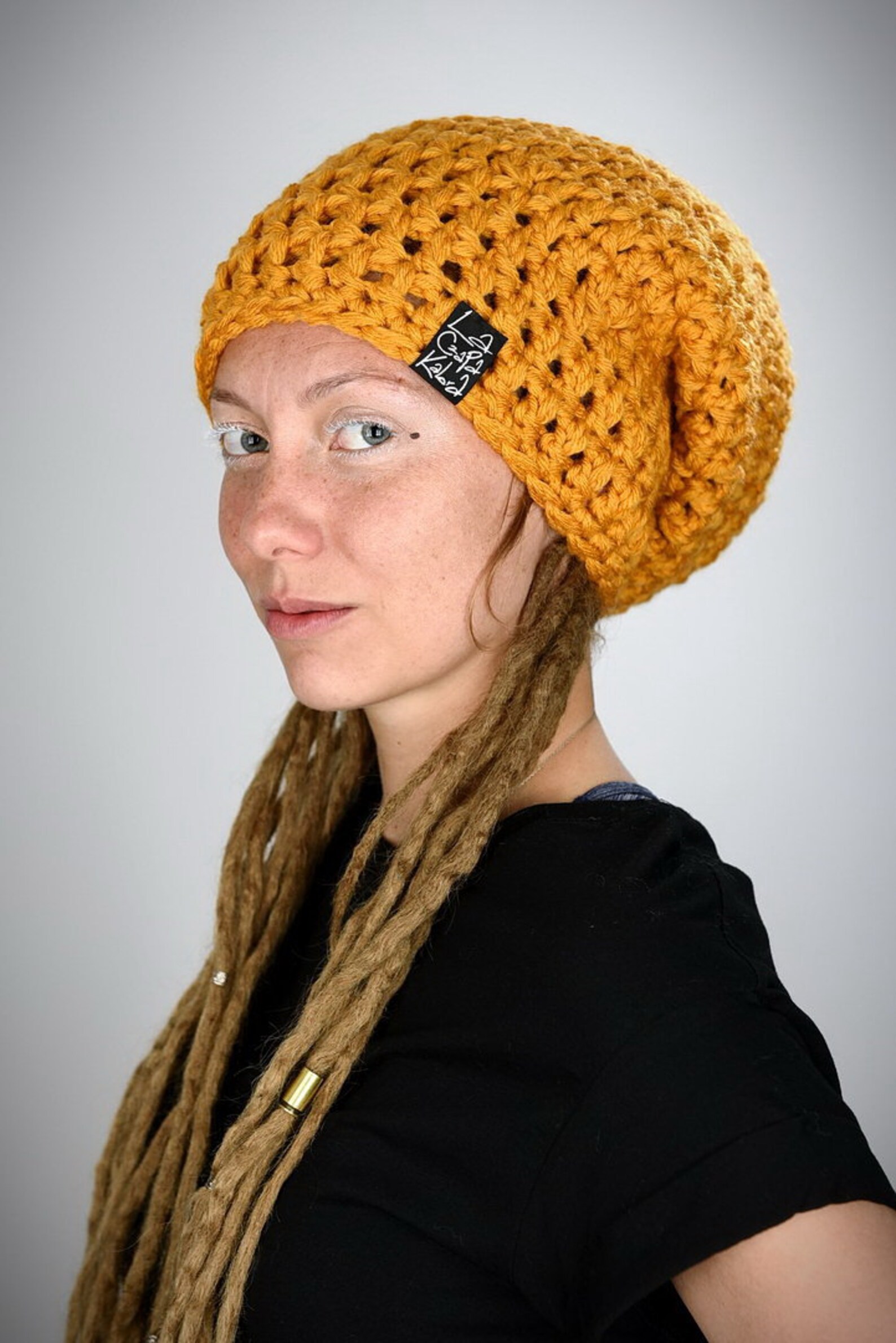 Dreadlove Mono MUSTARD / Handmade • Hat • Cap • for • Dreads ...
