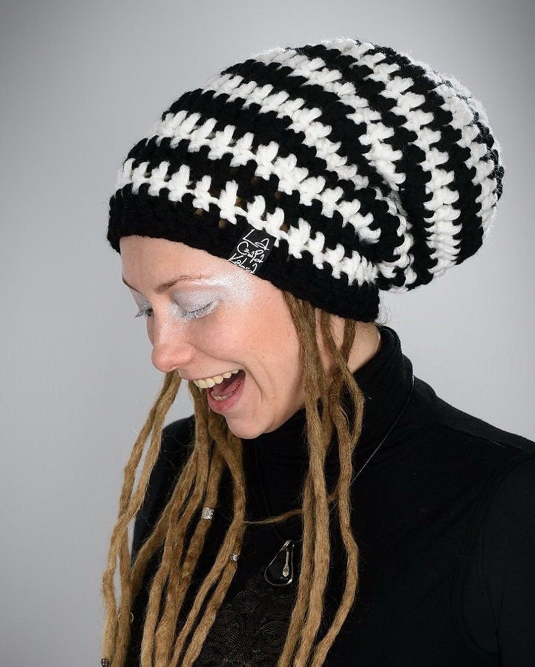 Dreadlove Dual Black and White/ Handmade • Hat • Cap • for • Dreads ...