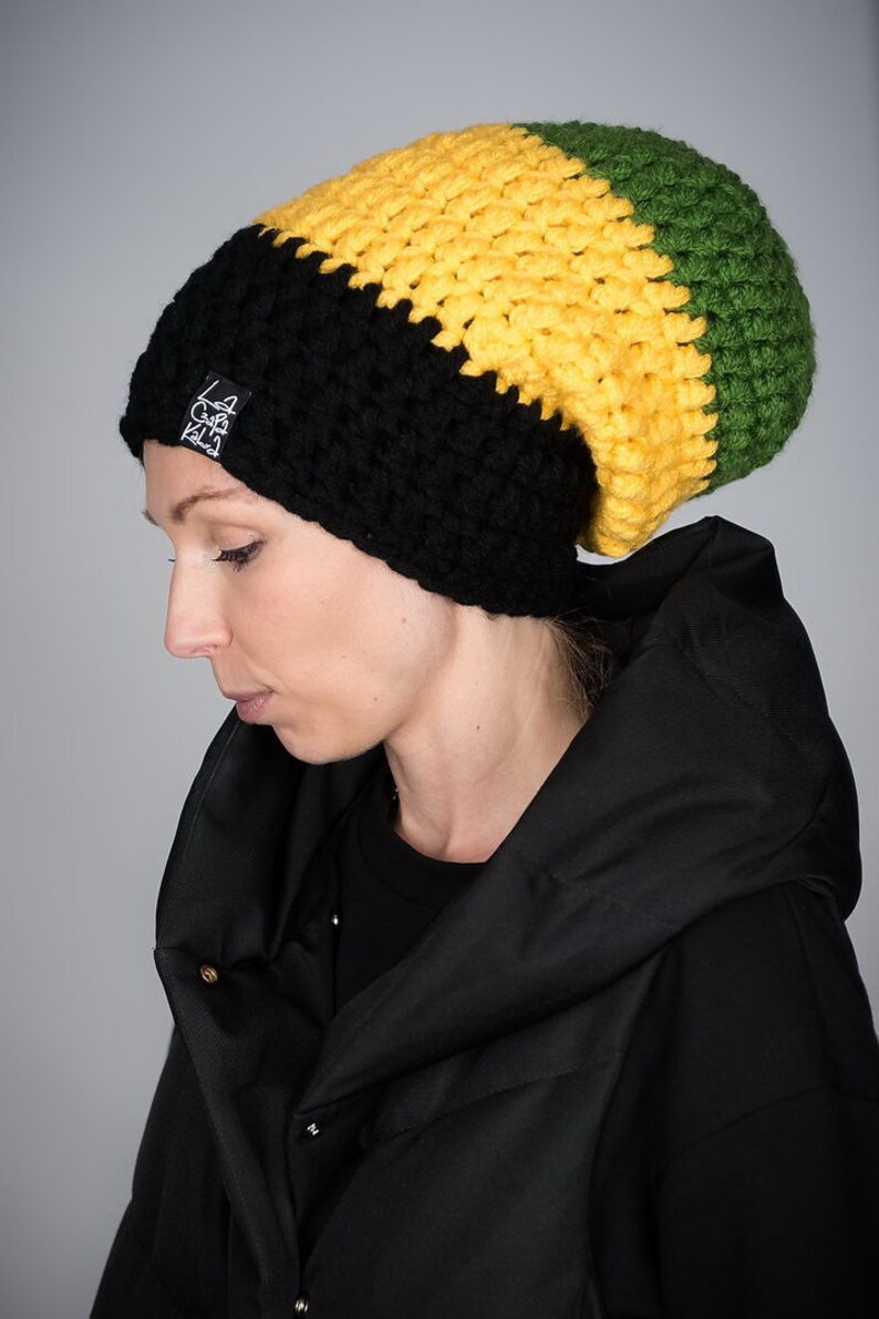 Dreadlove Rasta JAMAICA / Handmade Hat Cap for Dreads Dreadlocks Wool ...