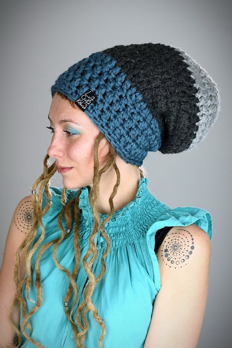 Dreadlove Triquence DENIM BLUE / Handmade Hat Cap for Dreads Dreadlocks ...