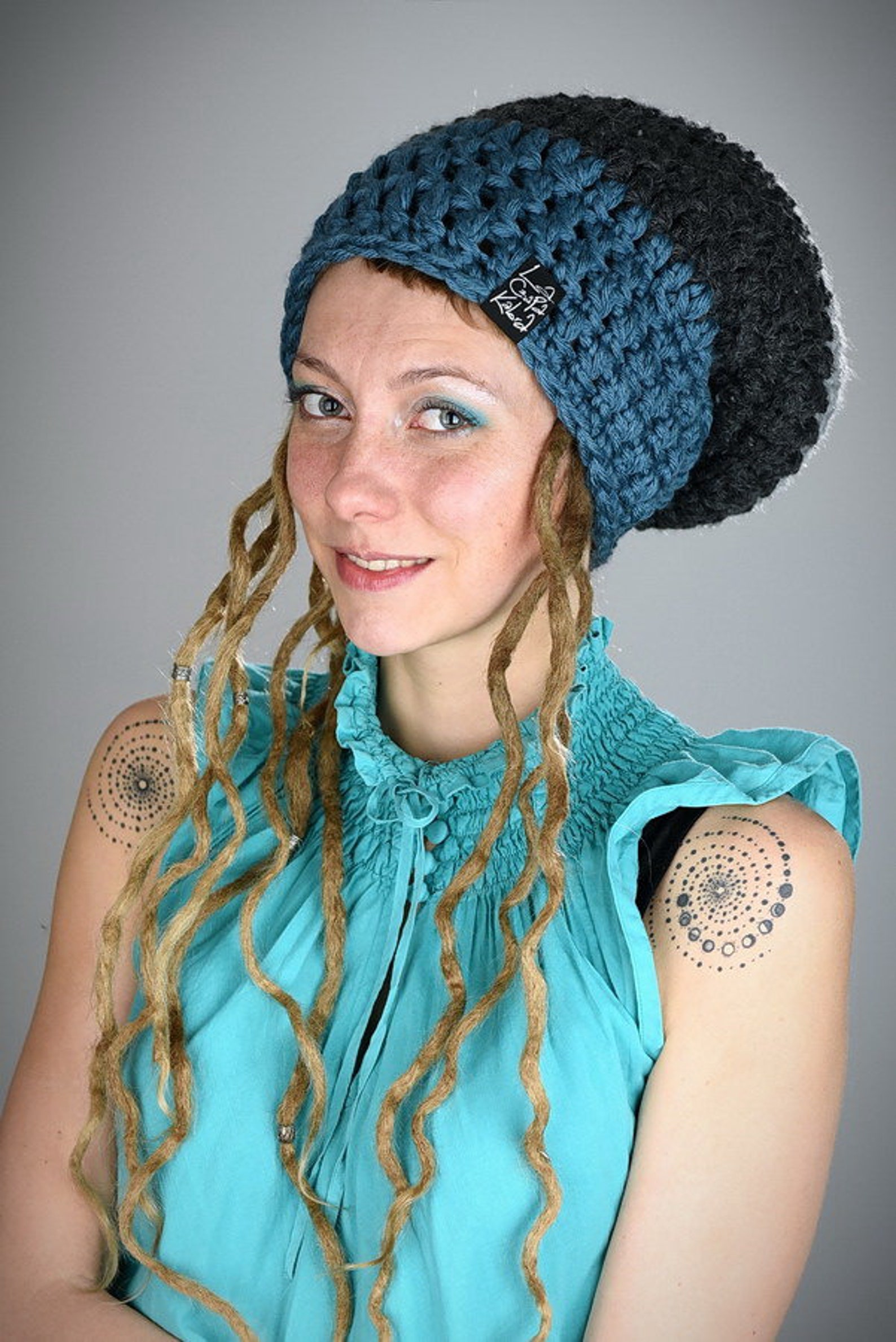 Dreadlove Triquence DENIM BLUE / Handmade Hat Cap for Dreads Dreadlocks ...