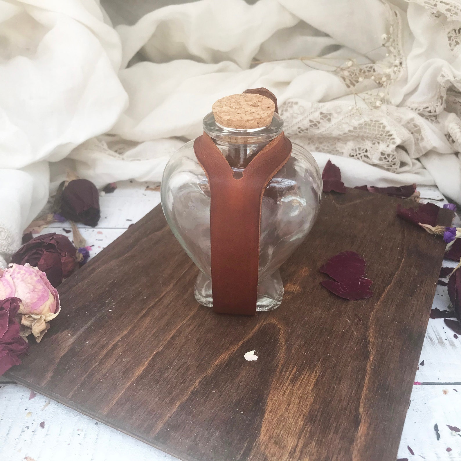 Potion Bottle Leather Belt Bottle Apothecary Glass Bottles | Etsy