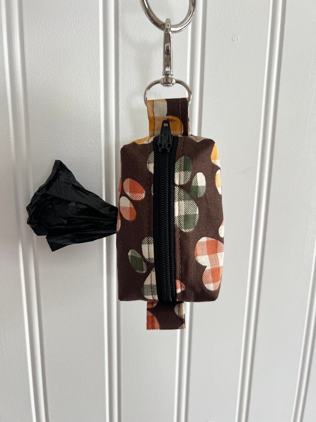 Dog Waste Poo Poop Bag Holder Plaid Paw Prints - Etsy