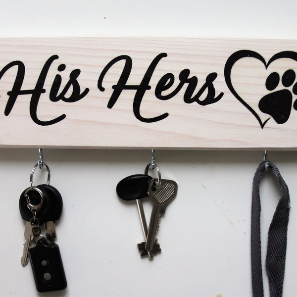 Wood His and Hers Key Holder - Etsy