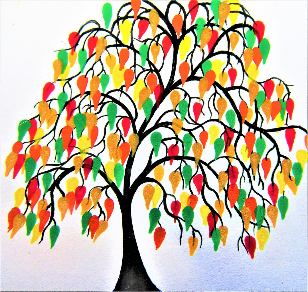 Willow Tree Card, Sympathy Art Card, Abstract Tree, Bereavement Card ...