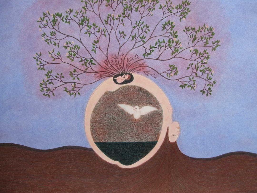 Spirituelle Mutter-Tageskarte, Mama-Baby-Baum des Lebenskarte ...