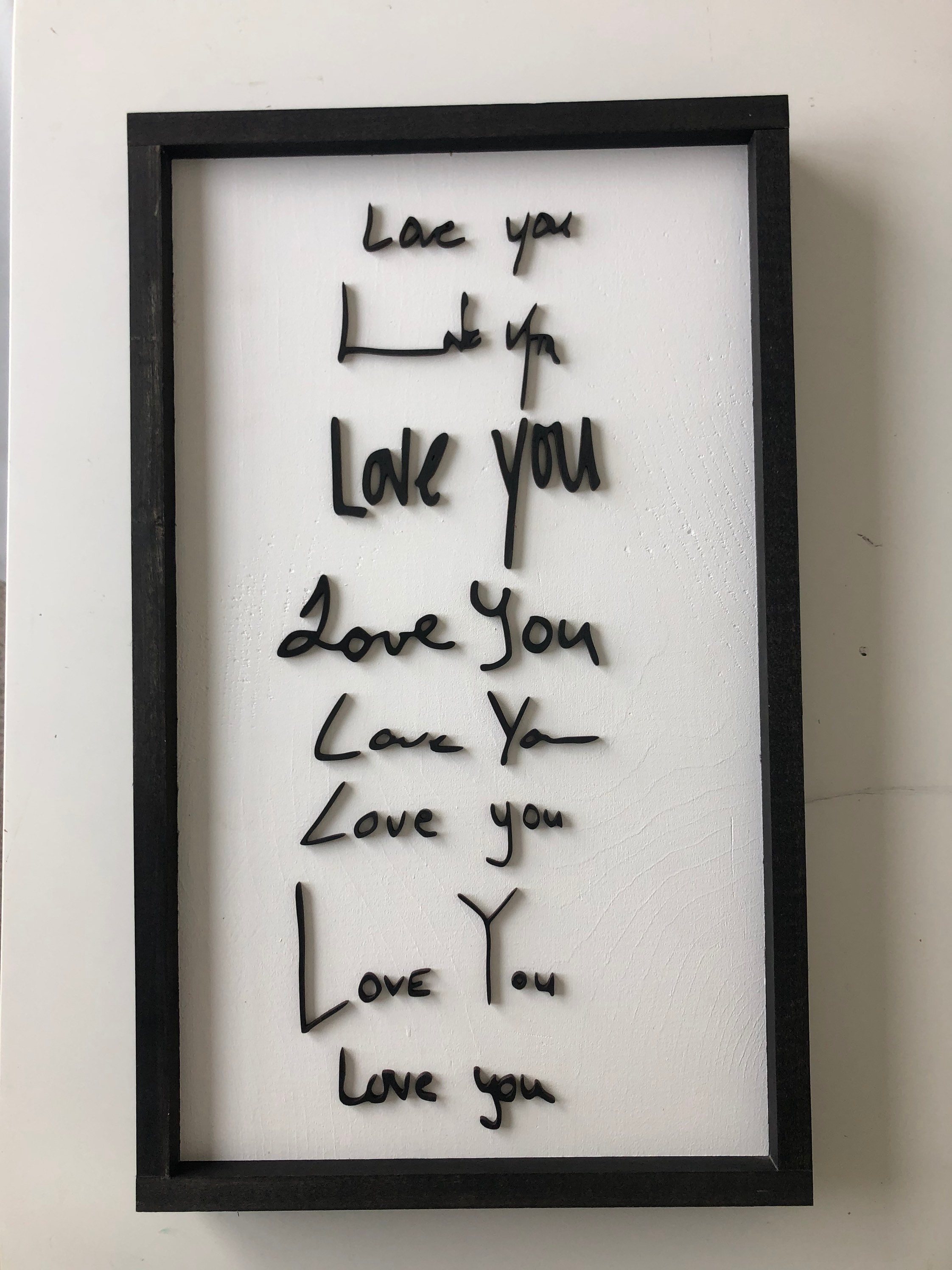 Handwritten Love You Sign / Handwriting / Handwriting Sign / - Etsy