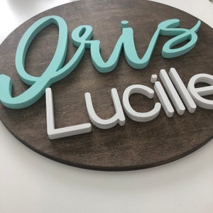 24 Inch Circle / Custom Wood Round Name Sign/ Wall Nursery | Etsy