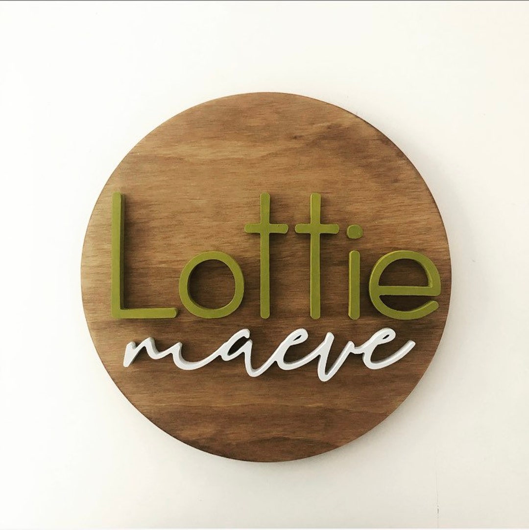 12 Inch Custom Wood Round Name Sign/ Wall Nursery Decor Hanging Sign - Etsy