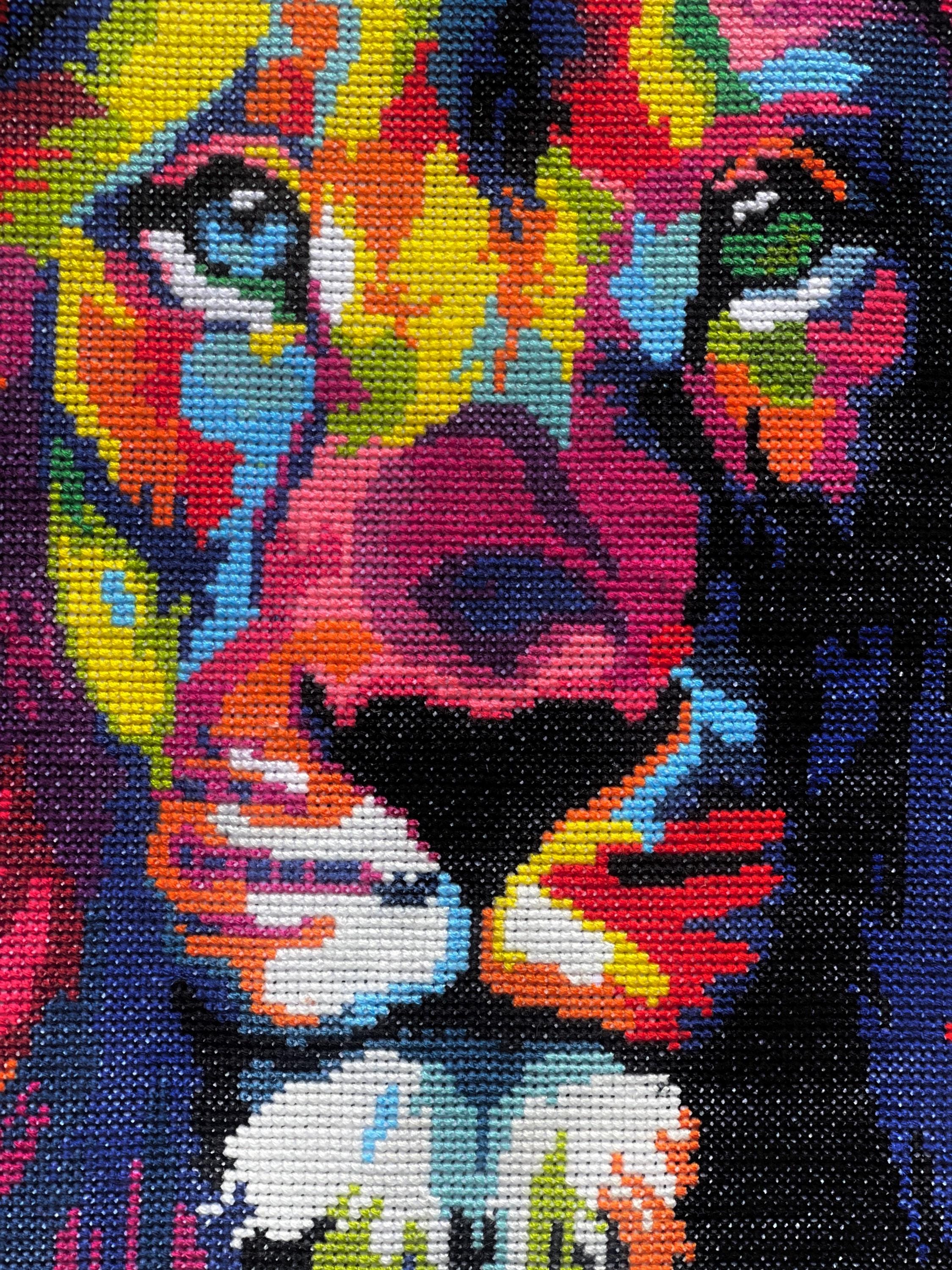 Colorful Lion - Finished Cross Stitch - Etsy