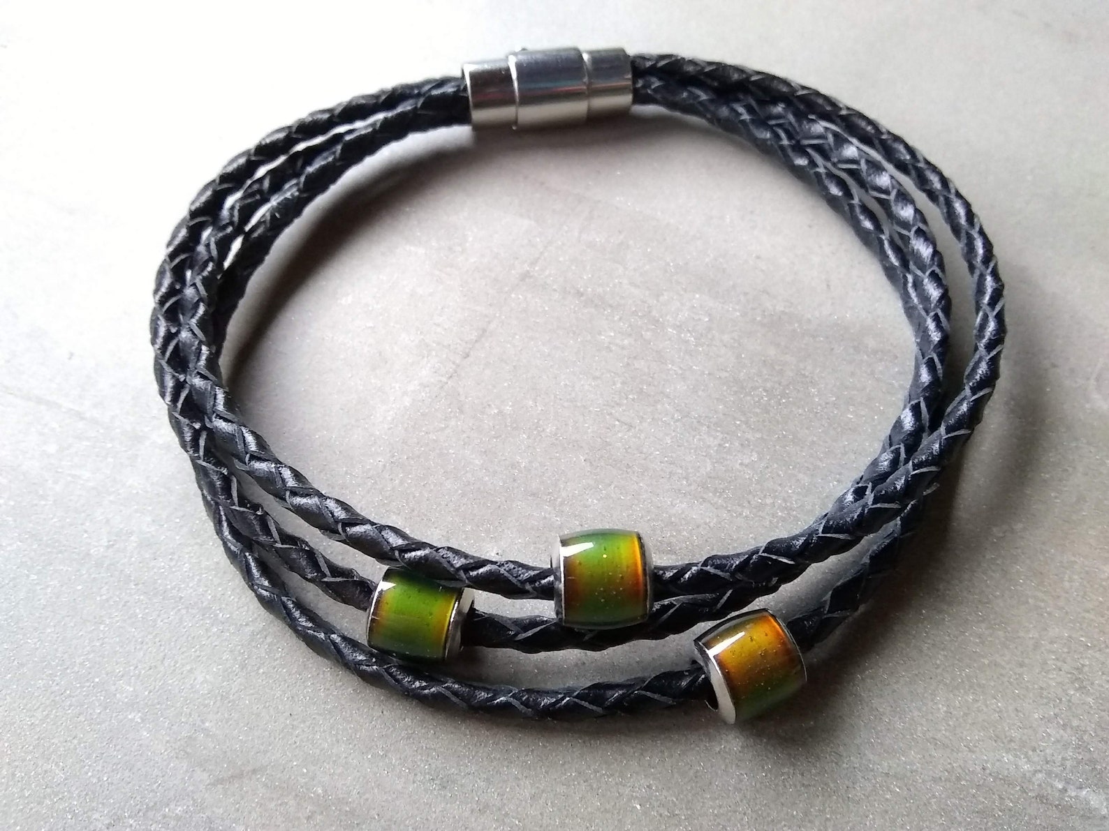 Leather Mood Bracelet, Mood Jewelry, Anniversary, Gift Ideas, Color ...