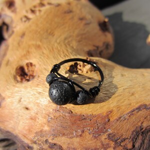 Aromatherapy Ring, Lava Rock Stone, Sterling, Basalt, Diffuser Jewelry ...