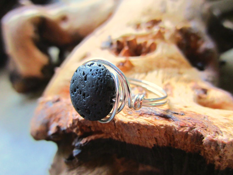 12mm Domed Lava Rock Ring Aromatherapy Diffuser Jewelry Wire - Etsy
