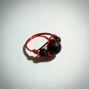 Aromatherapy Ring, Lava Rock Stone, Sterling, Basalt, Diffuser Jewelry, Wire Wrapped Ring ...
