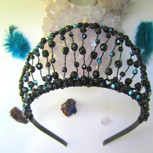 Black Renaissance Tiara, Evil Queen Crown, Medieval Costume Crown ...