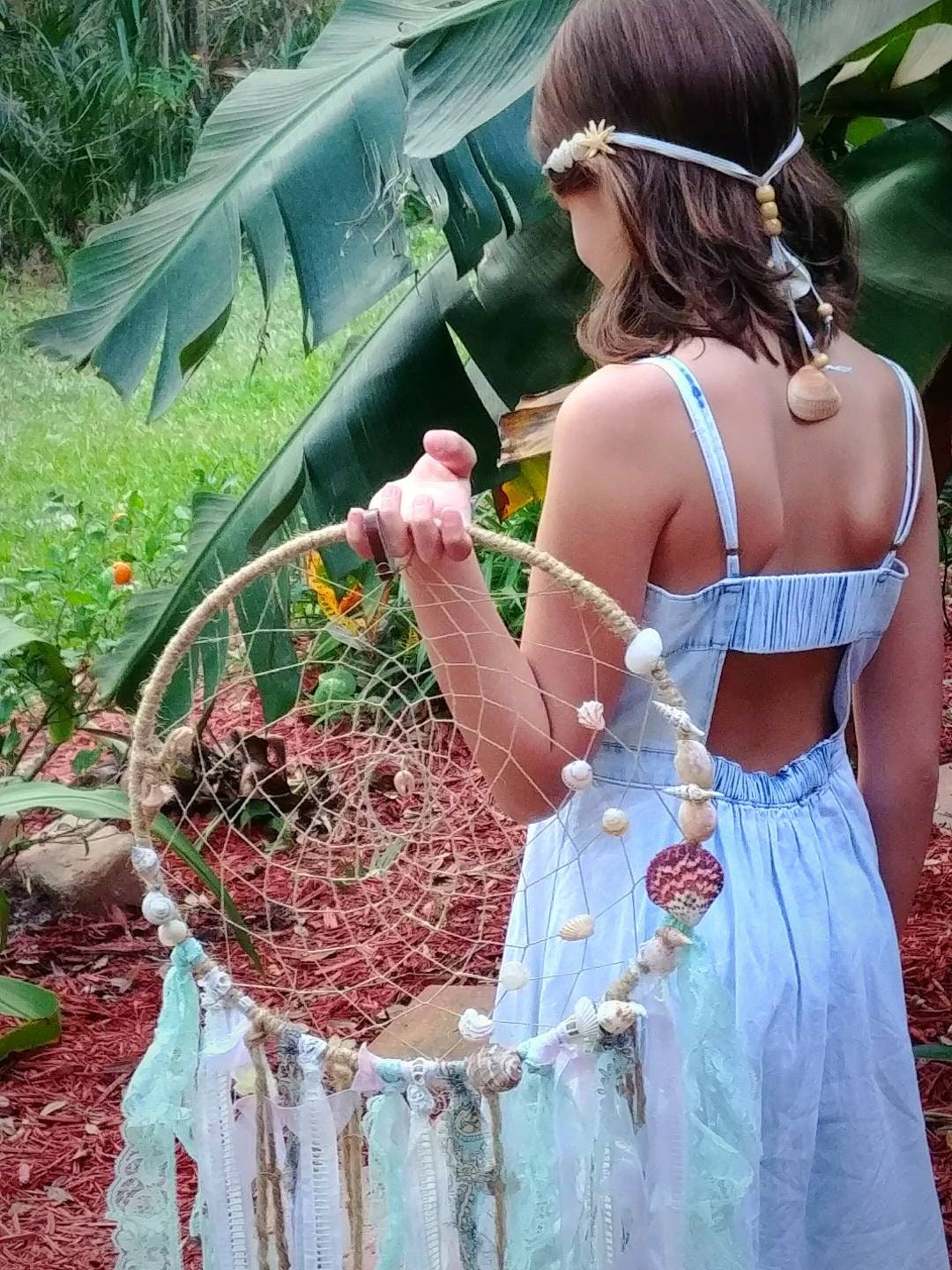 XL Bohemian Baby Blue Mermaid Dream Catcher - Etsy