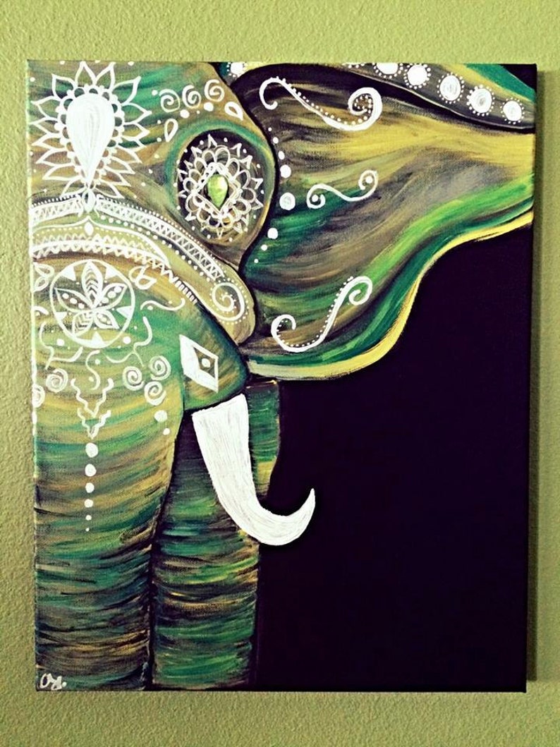 Emerald Green Bohemian Elephant - Etsy
