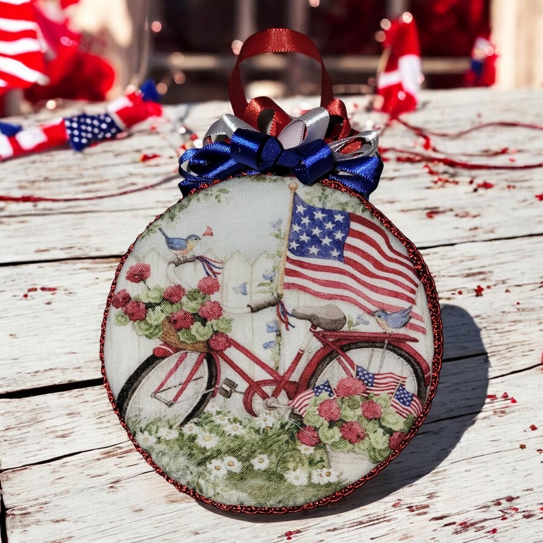 Patriotic Pedals: 4th of July Bicycle Ride Ornament - Etsy