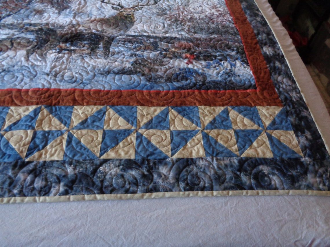 Elk in Winter Quilt - Etsy