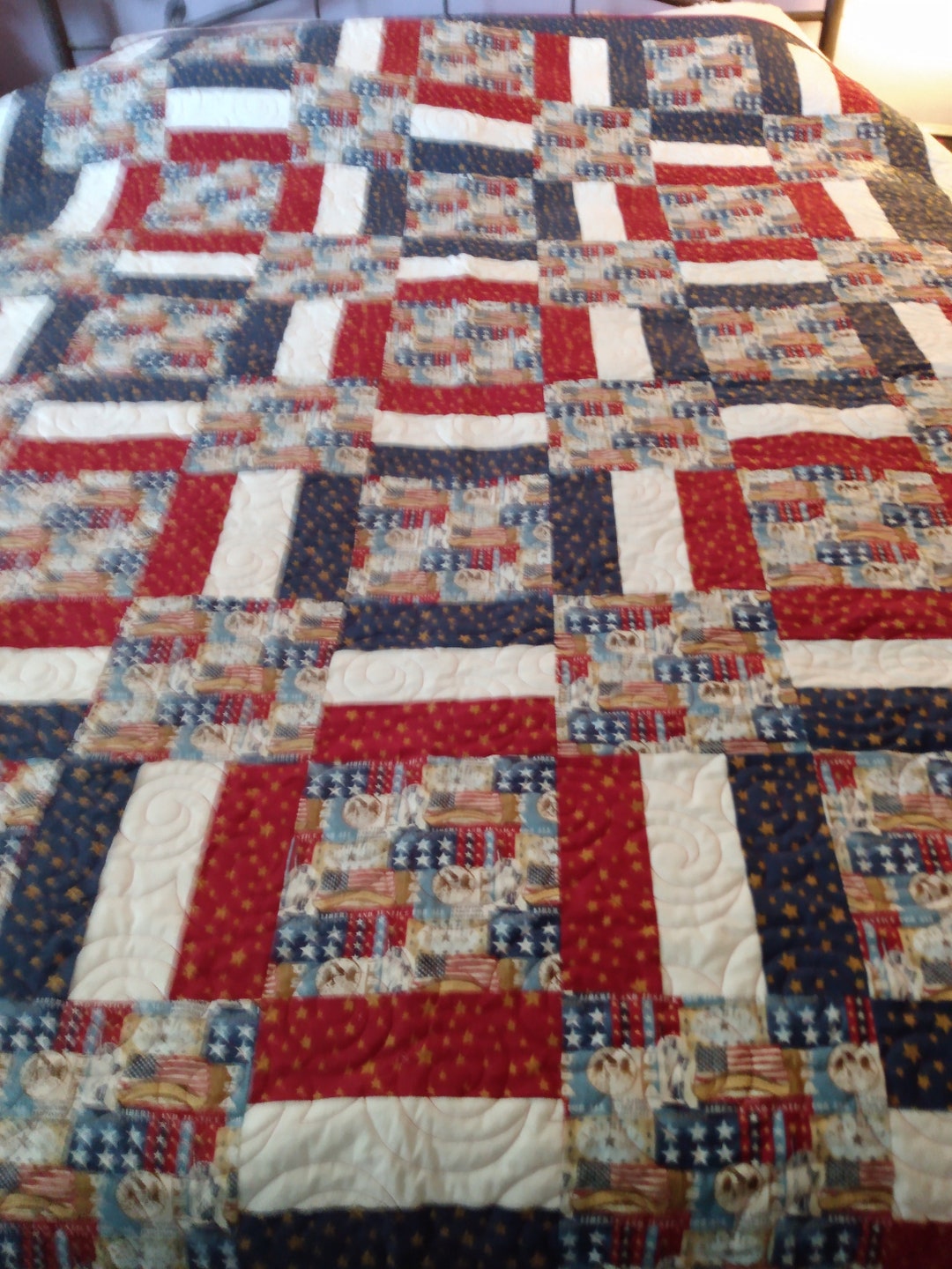 Red, White and Blue Quilt - Etsy