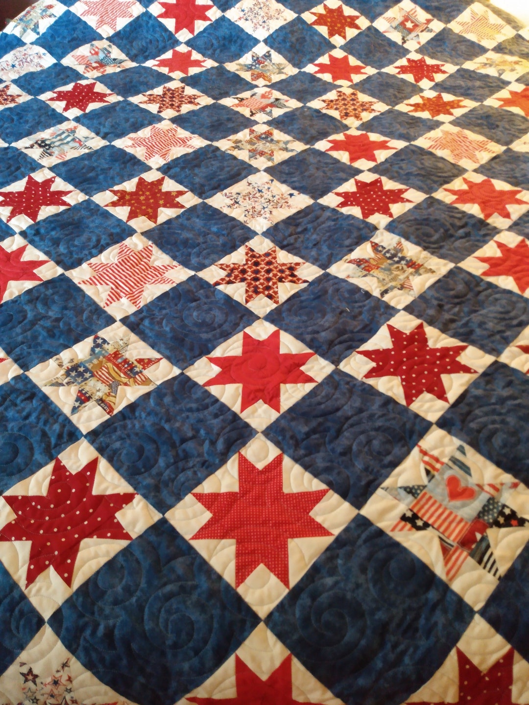 Patriotic Star Quilt - Etsy